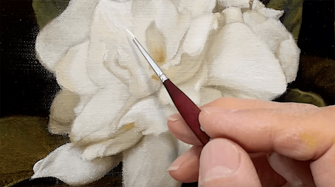 Painting tutorial: step-by-step oil painting guide for Gardenia