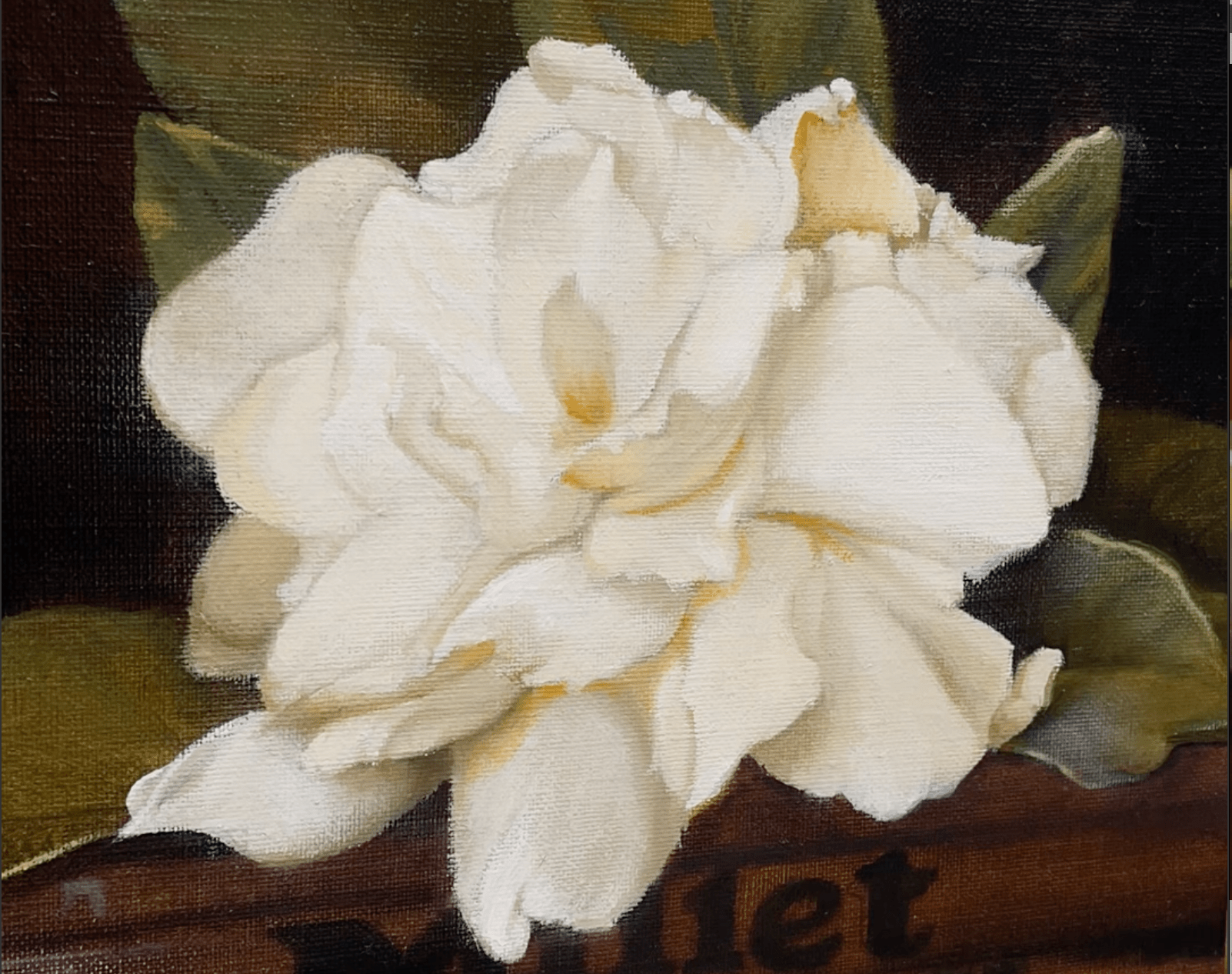 Painting tutorial: step-by-step oil painting guide for Gardenia